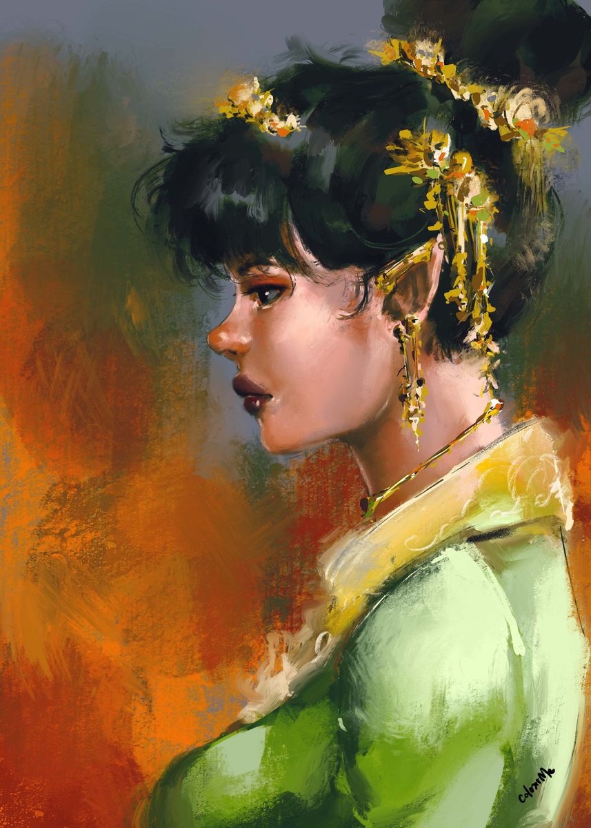'Elven Nyonya' Poster, picture, metal print, paint by ColoxrMe | Displate