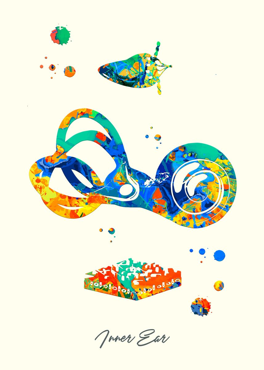 'Inner Ear' Poster, picture, metal print, paint by Vincent Vorce | Displate