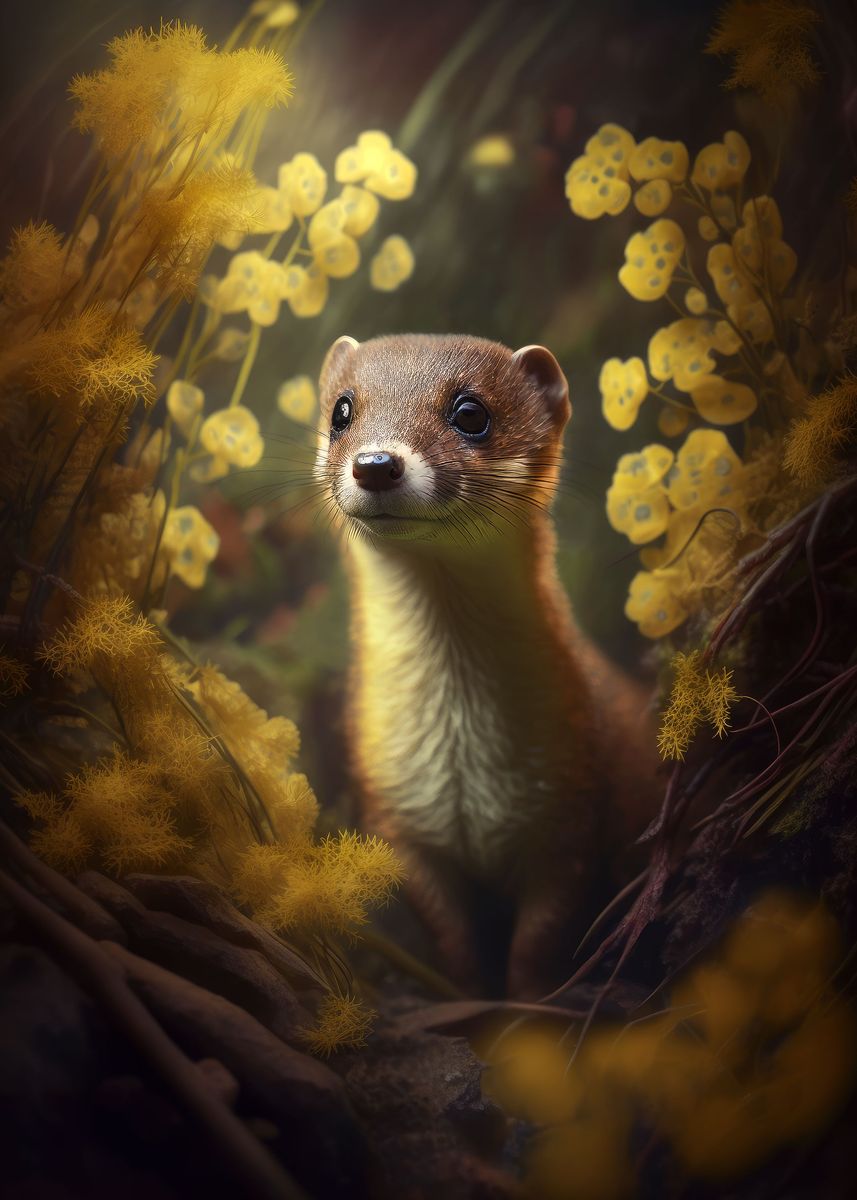 'Cute Little Weasel' Poster, picture, metal print, paint by Zenja ...