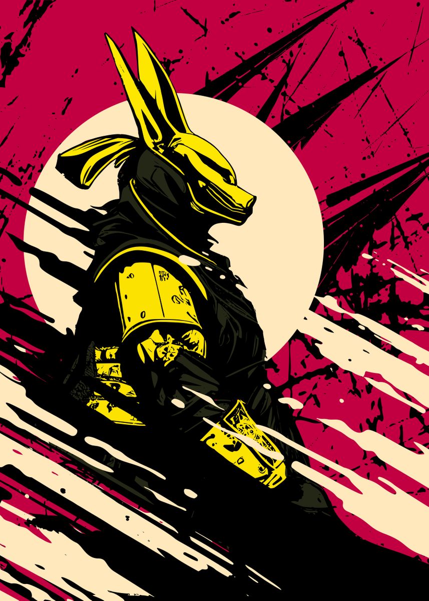 'Rabbit Samurai Killer' Poster, picture, metal print, paint by Ilya ...