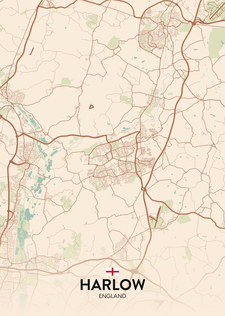 'Harlow UK' Poster, picture, metal print, paint by IMR Designs | Displate