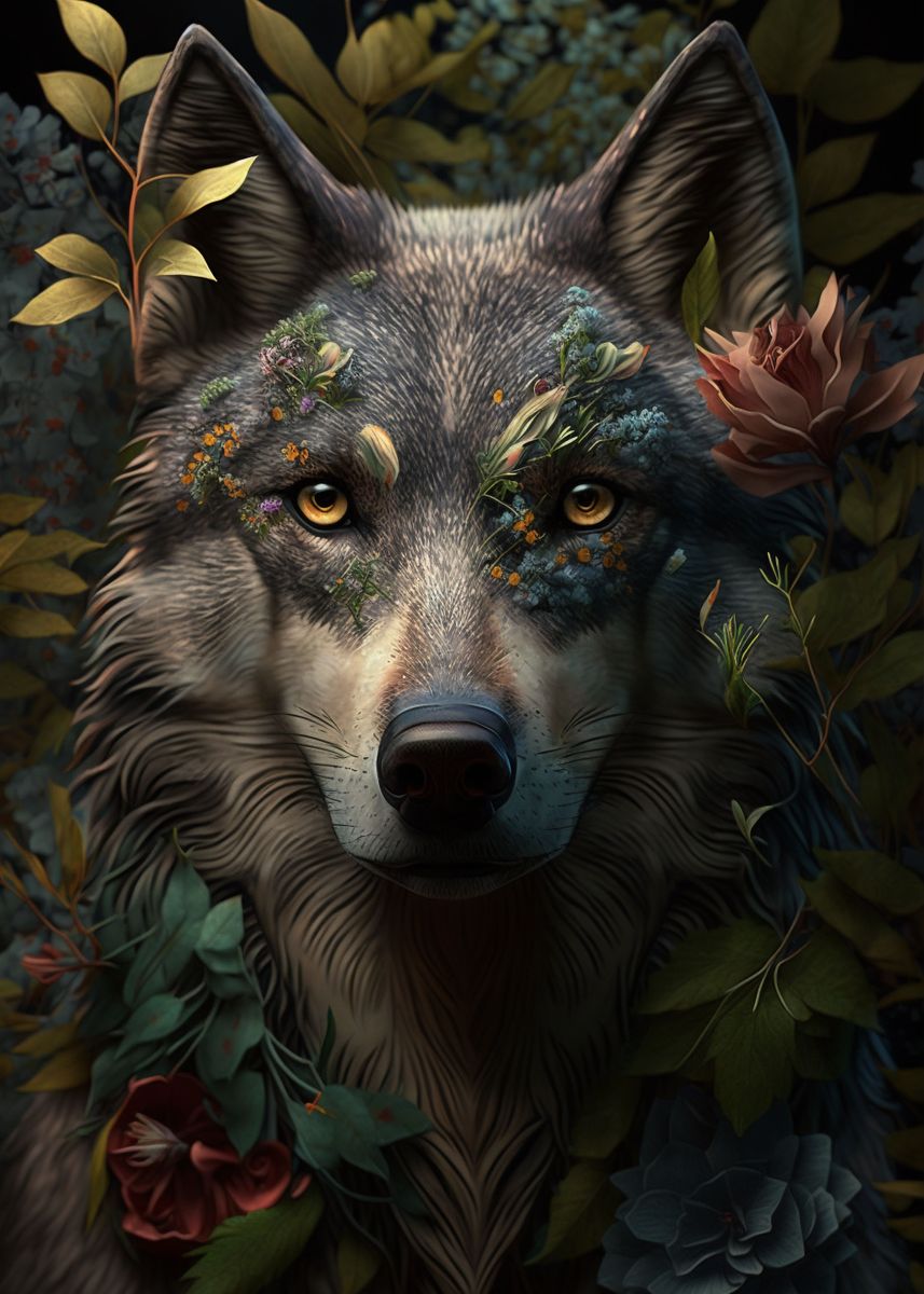 'Wolf in jungle style' Poster, picture, metal print, paint by Steven ...