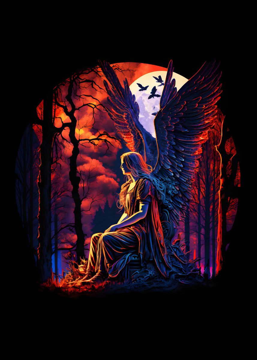 'angel' Poster, picture, metal print, paint by Muhammad Irsan | Displate