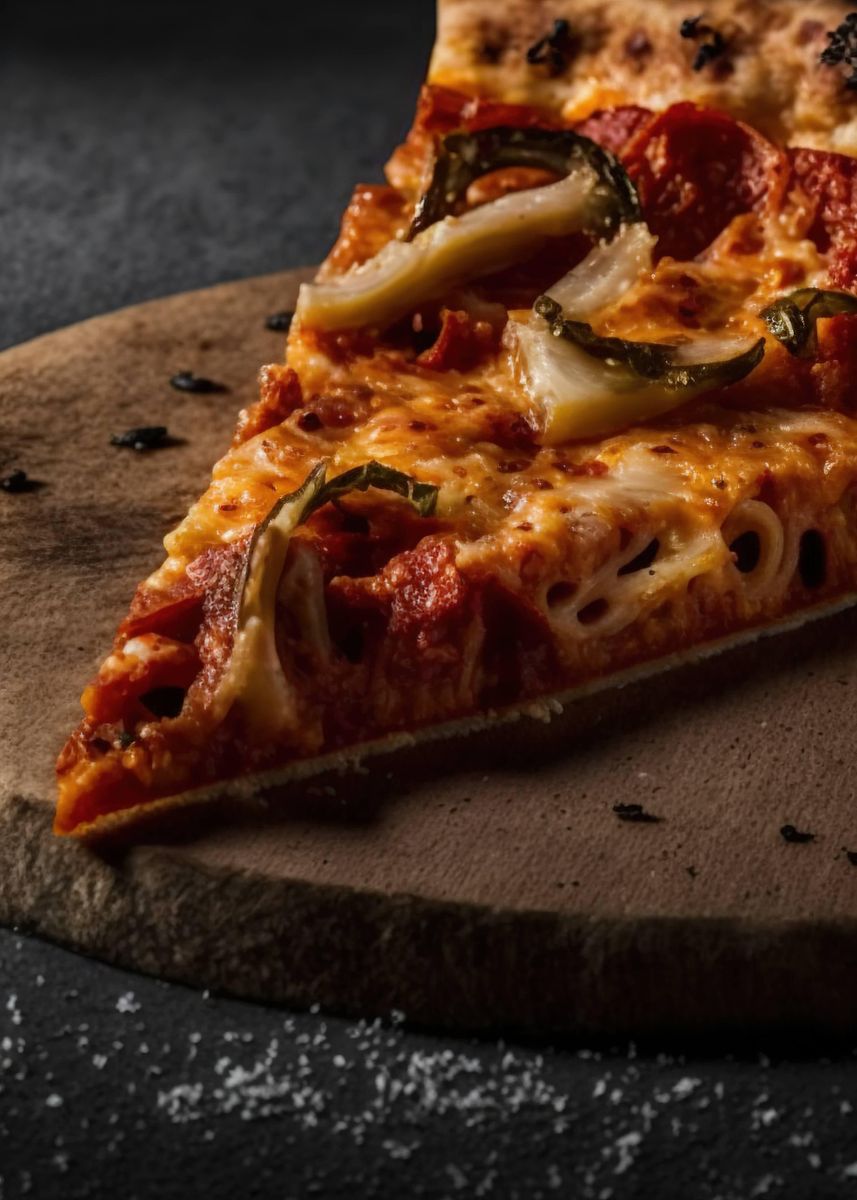 'Pizza slice' Poster, picture, metal print, paint by Sam Brady | Displate