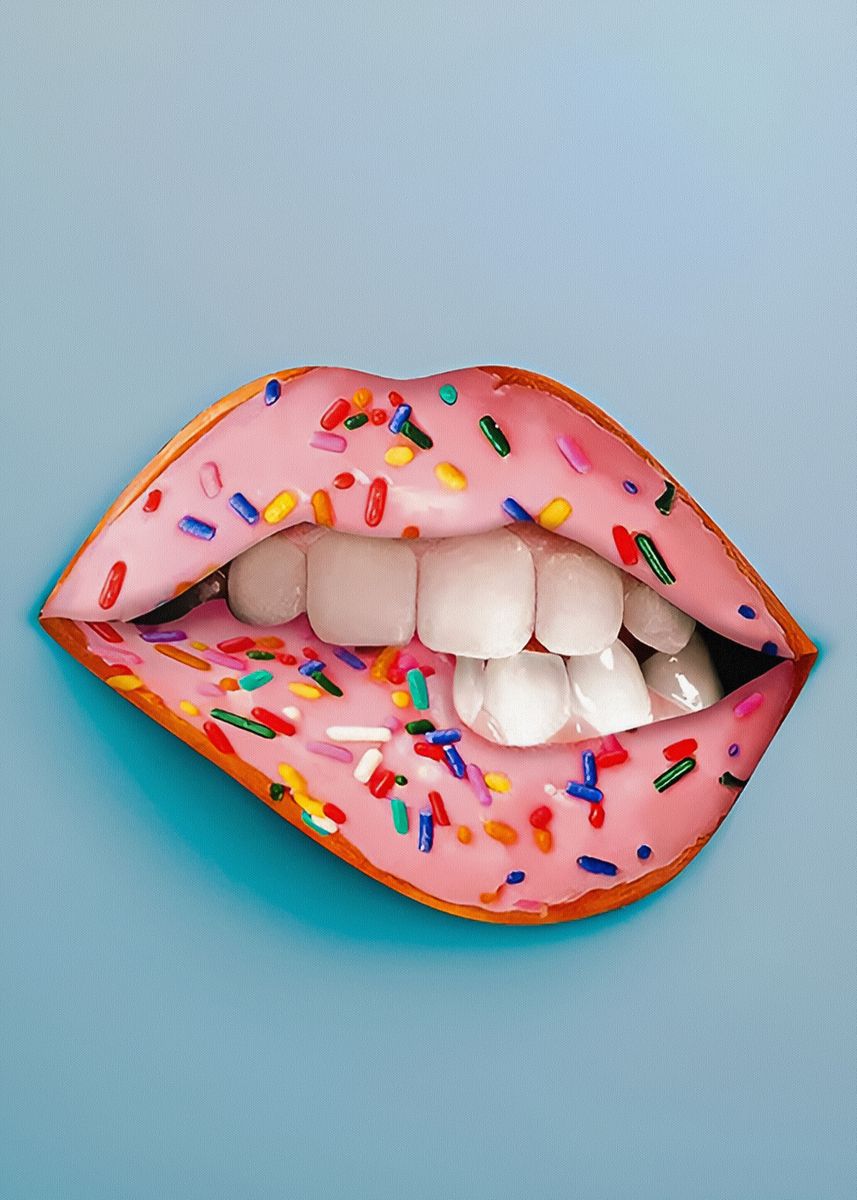 'Donut Lips' Poster, picture, metal print, paint by Conceptual ...