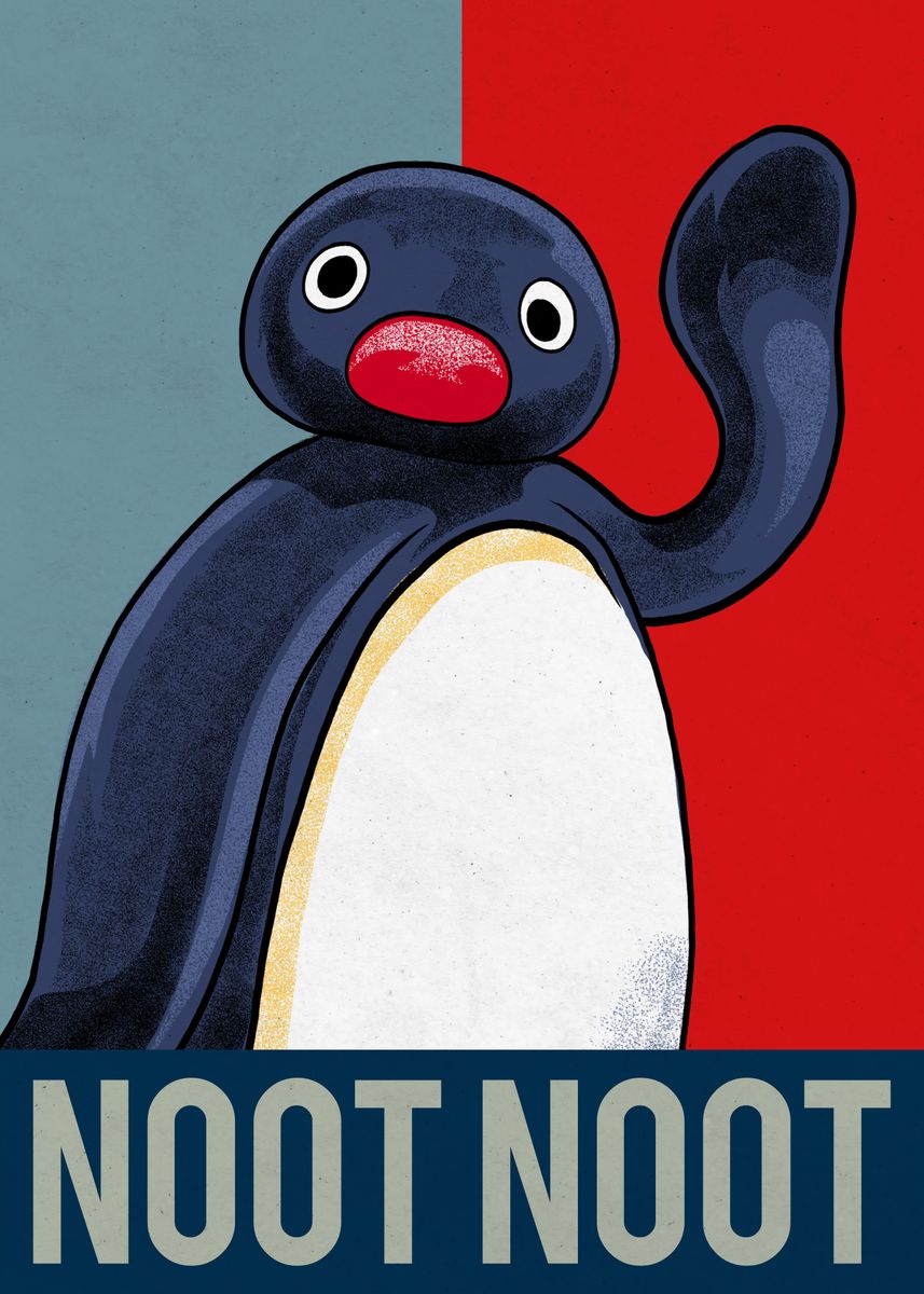 'Penguin Noot Noot' Poster, picture, metal print, paint by Adam Project | Displate