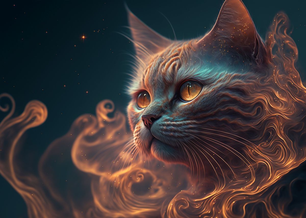 'Spirit Animal Cat' Poster by Jiri Hodecek | Displate