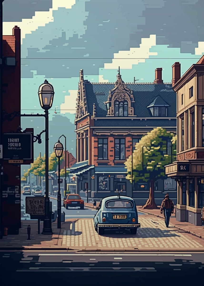 'Lund Pixel art' Poster, picture, metal print, paint by M Art | Displate