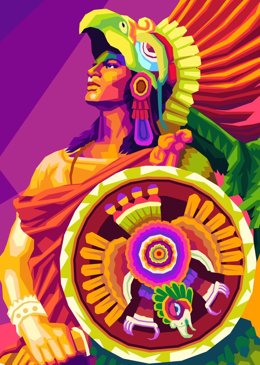 'Aztec Warrior Artwork ' Poster, picture, metal print, paint by Rizky ...