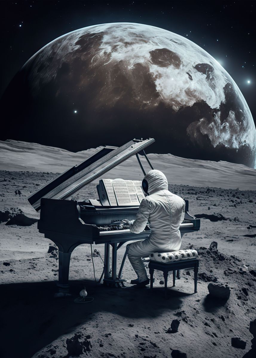 'Piano in space ' Poster, picture, metal print, paint by Ahmet Thorpe ...