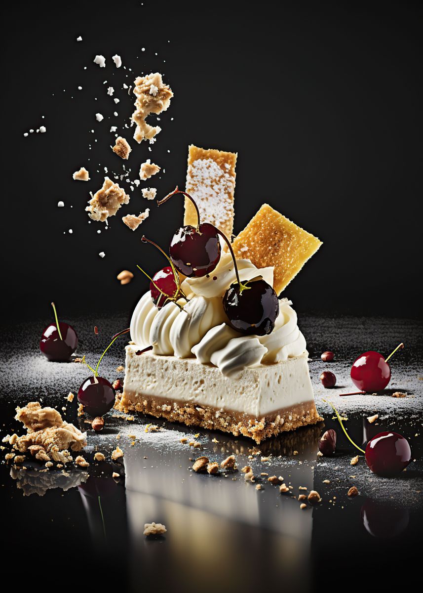 'cherry cheesecake ' Poster by Childs Space | Displate