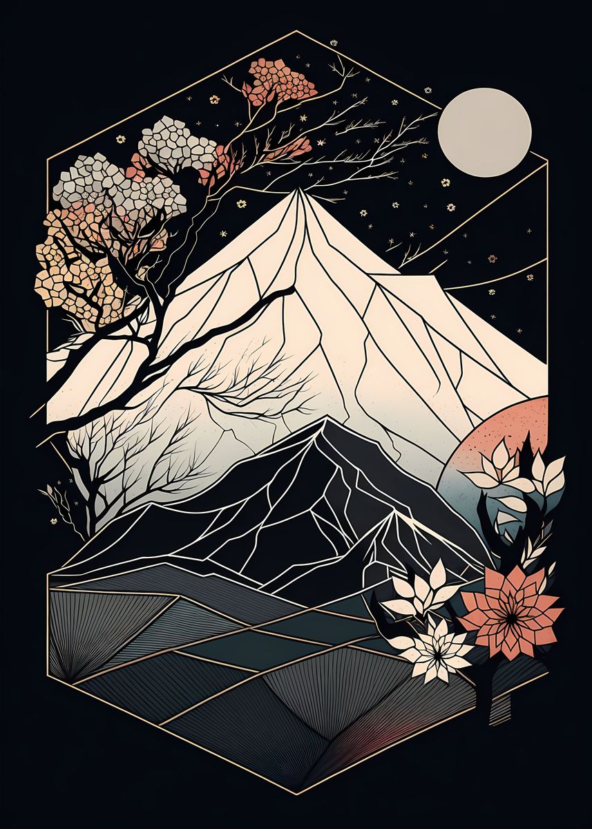 'Aestethic Japanese Nature' Poster, picture, metal print, paint by Jay ...
