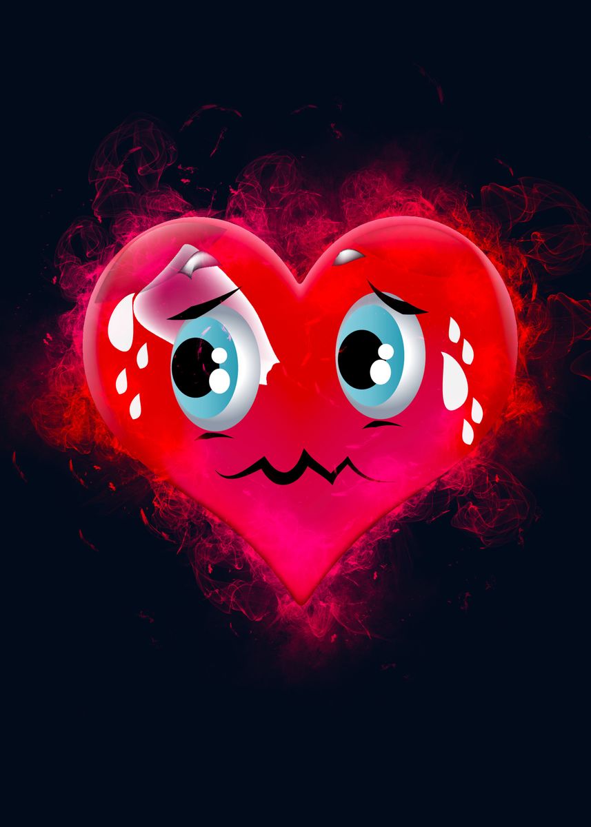 'scared love' Poster, picture, metal print, paint by Soft Brush | Displate