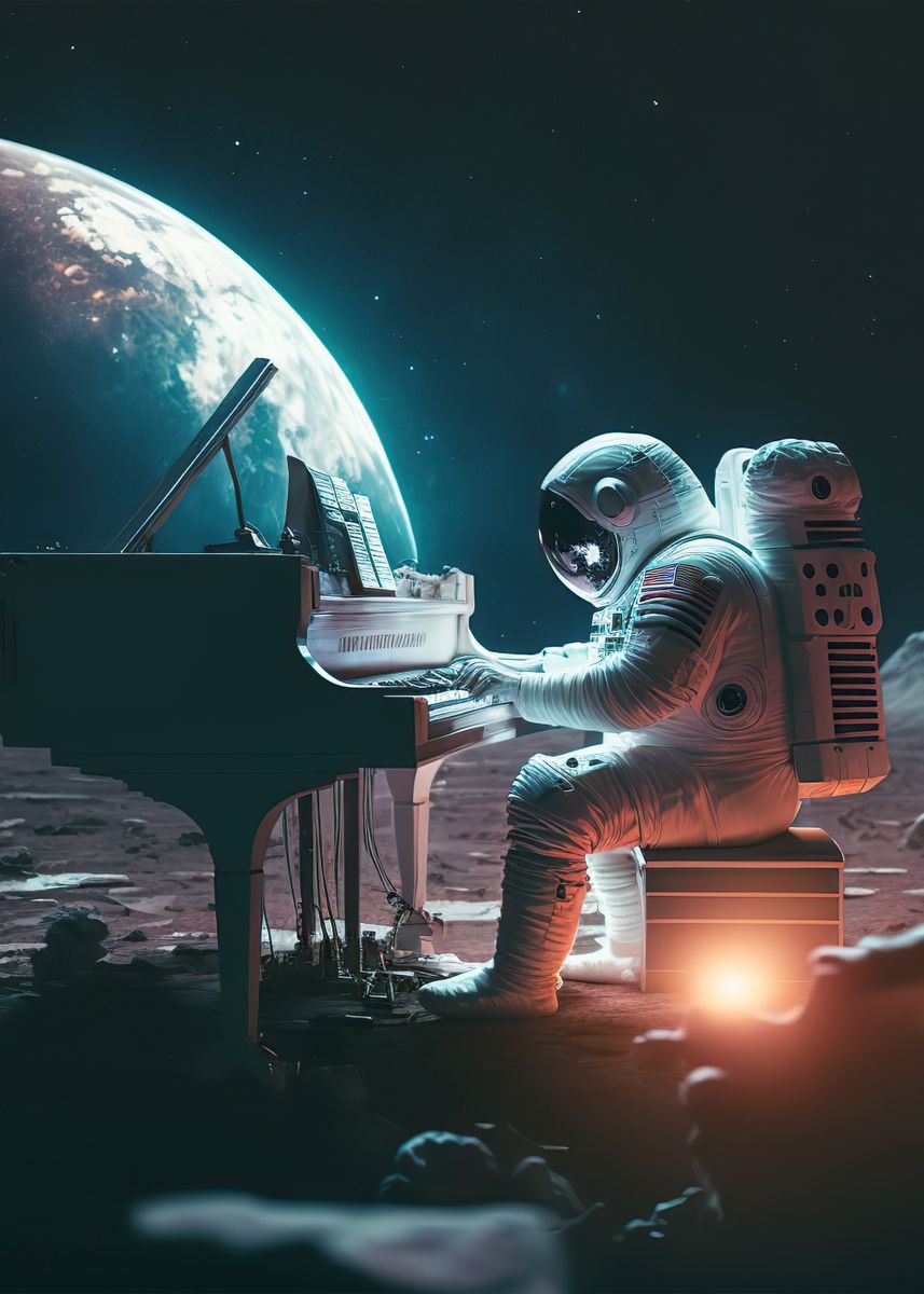 'Piano in space ' Poster, picture, metal print, paint by Ahmet Thorpe ...