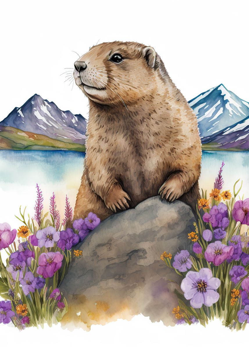 'Watercolor beaver' Poster, picture, metal print, paint by DorthyToy ...