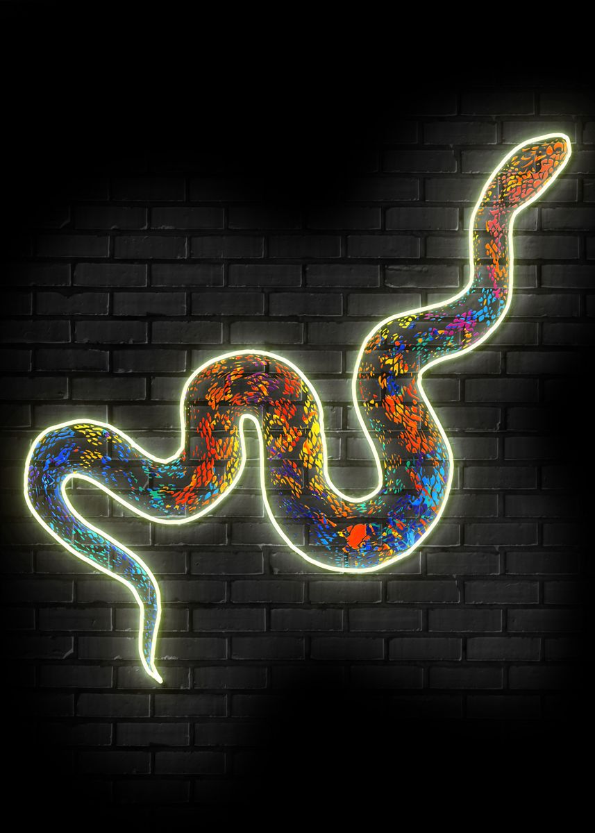 'Neon predator snake' Poster by Morgan Moorhead | Displate