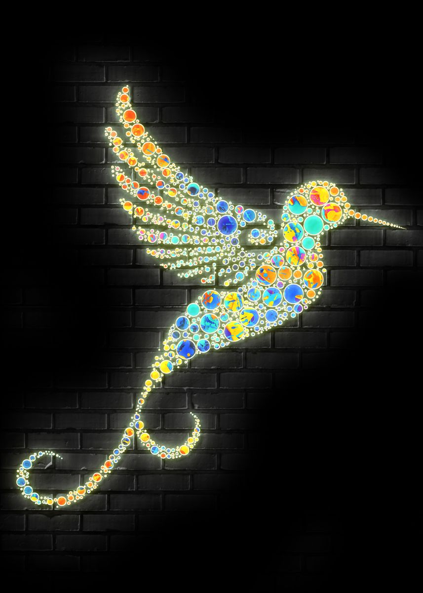 'Neon bird' Poster, picture, metal print, paint by Morgan Moorhead ...