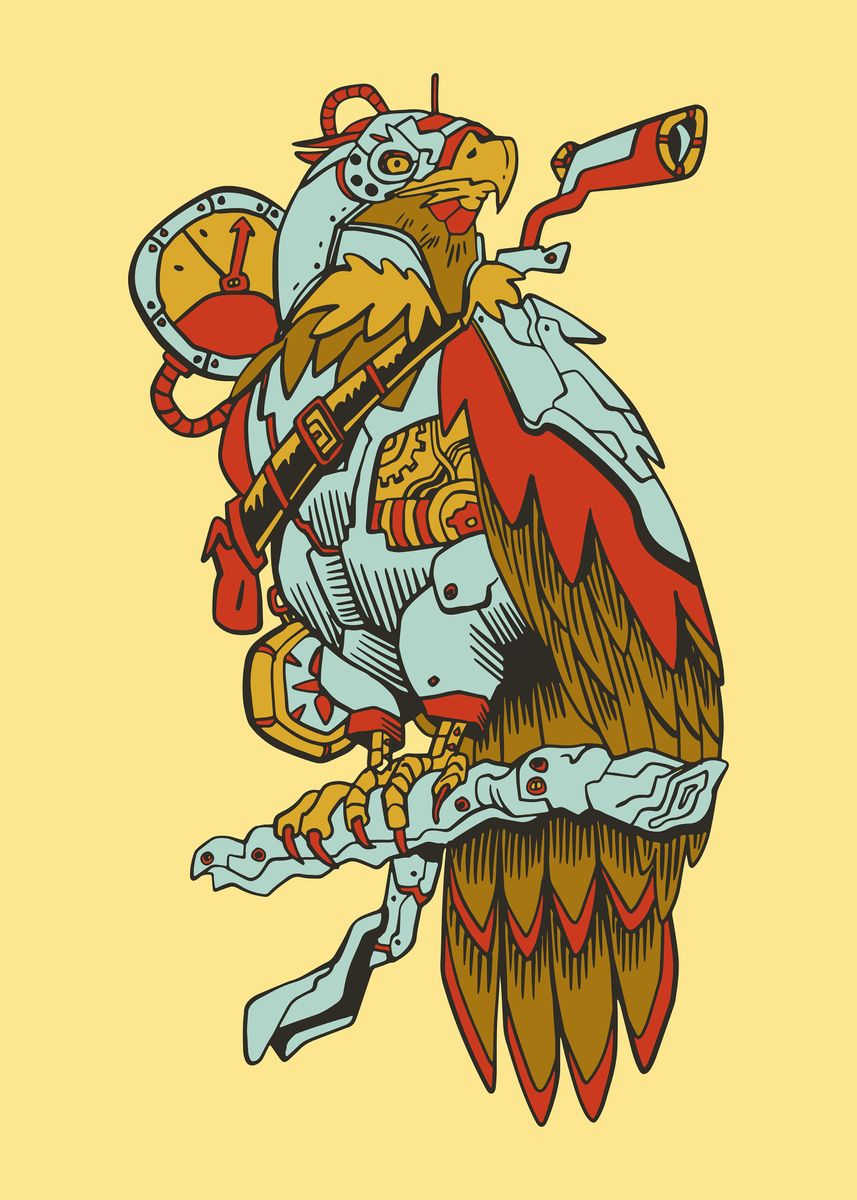 'Steampunk Bird' Poster, picture, metal print, paint by Cool Worker ...