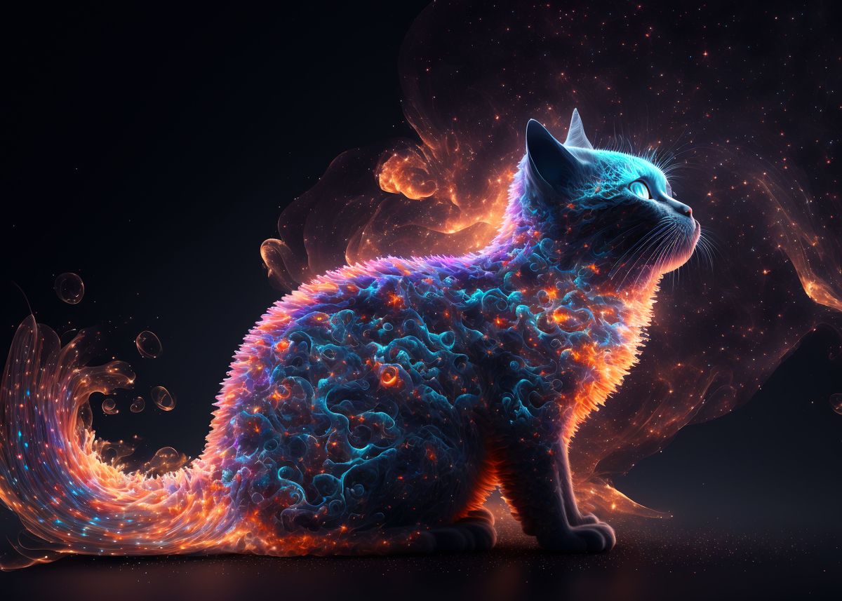 'Spirit Animal Cat' Poster by Jiri Hodecek | Displate