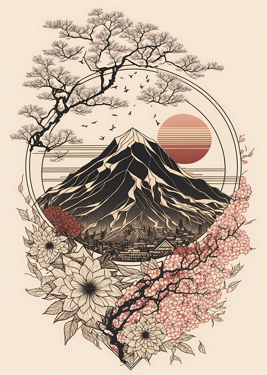 'Aestethic Japanese Nature' Poster by Jay | Displate