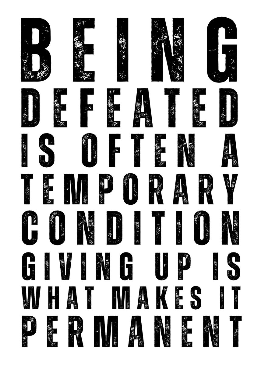 'Challenge vs Defeat' Poster by Nae | Displate