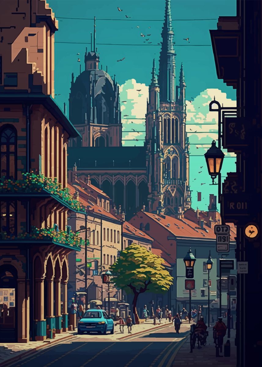 'Gera Pixel art' Poster, picture, metal print, paint by M Art | Displate