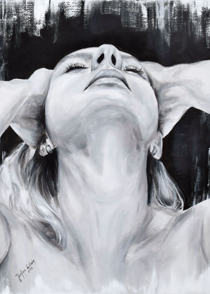 'HER acrylic woman painting' Poster, picture, metal print, paint by ...