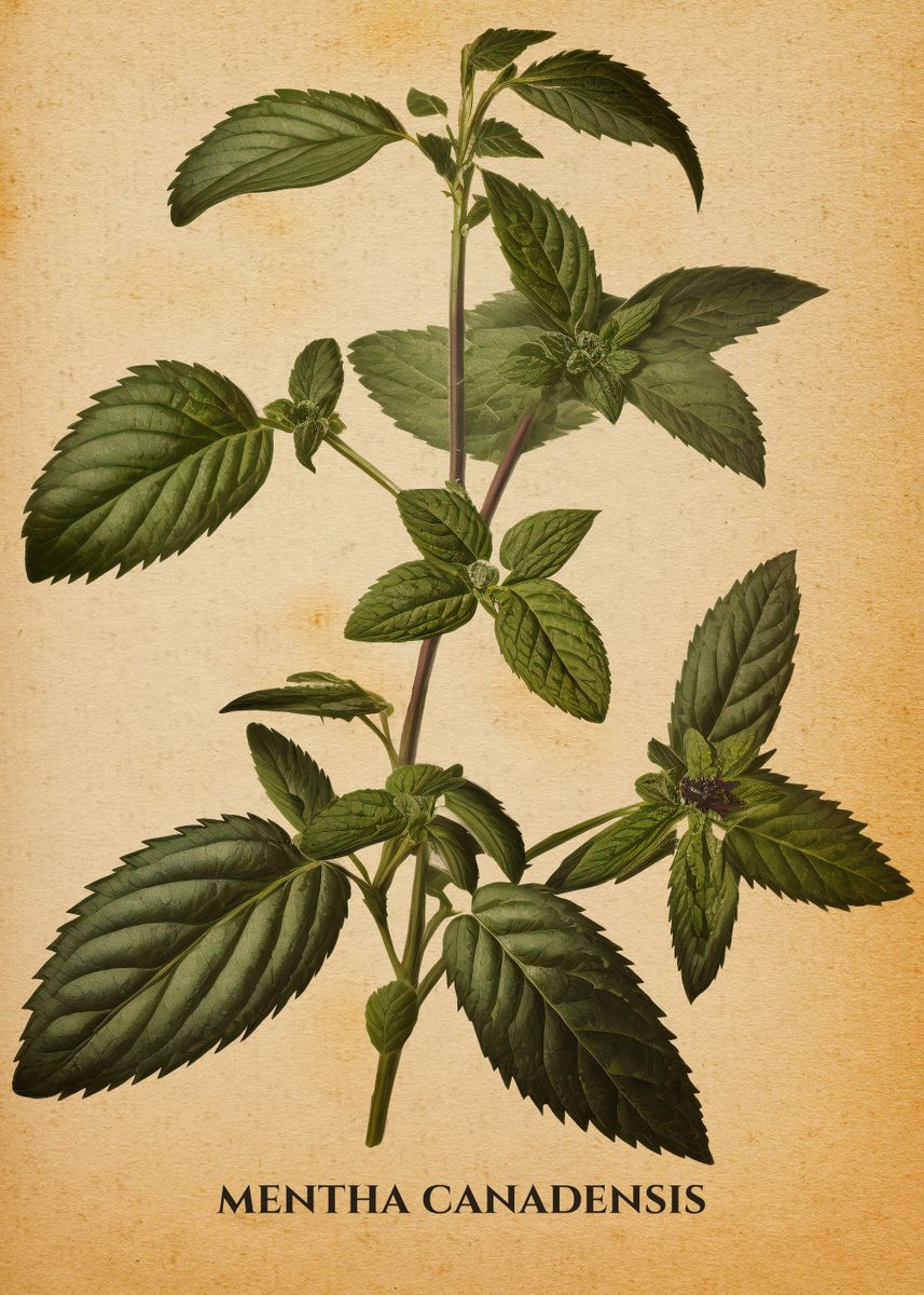 'Mint mentha canadensis' Poster, picture, metal print, paint by ...