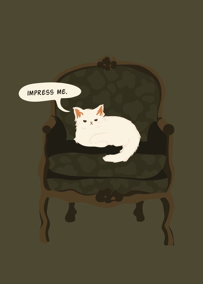 'hallo cat' Poster, picture, metal print, paint by Mshel Tyan | Displate