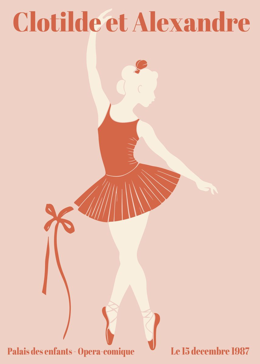 'Pink Ballet Poster' Poster, picture, metal print, paint by ...