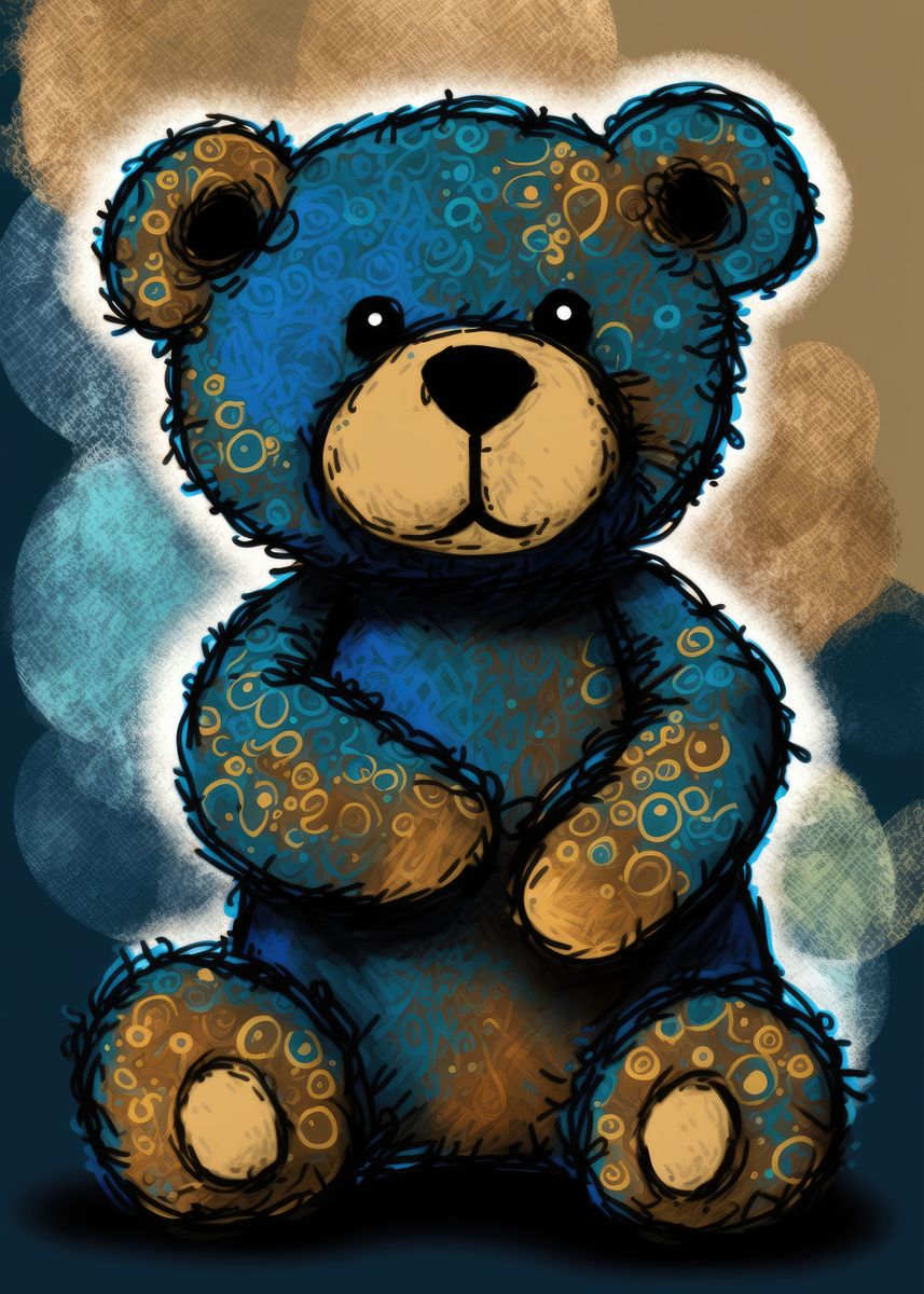 'Teddy Bear Style 3' Poster, picture, metal print, paint by murtzart ...