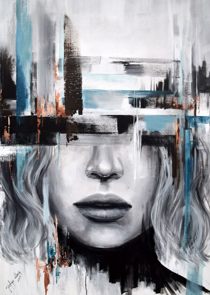 'Abstract face painting ' Poster, picture, metal print, paint by ...