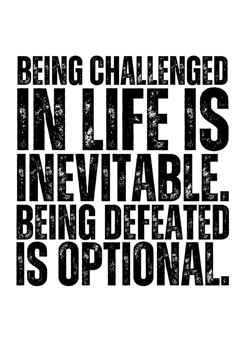 'Challenge vs Defeat' Poster, picture, metal print, paint by Nae | Displate