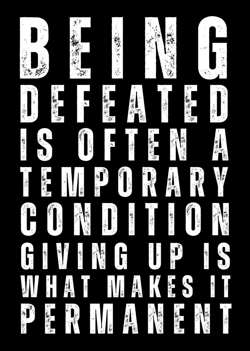 'Challenge vs Defeat' Poster, picture, metal print, paint by Nae | Displate