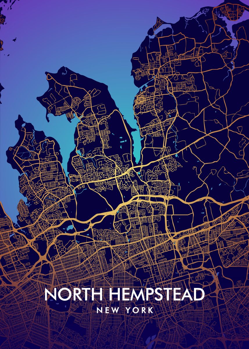 'North Hempstead' Poster, picture, metal print, paint by Miracle Studio ...