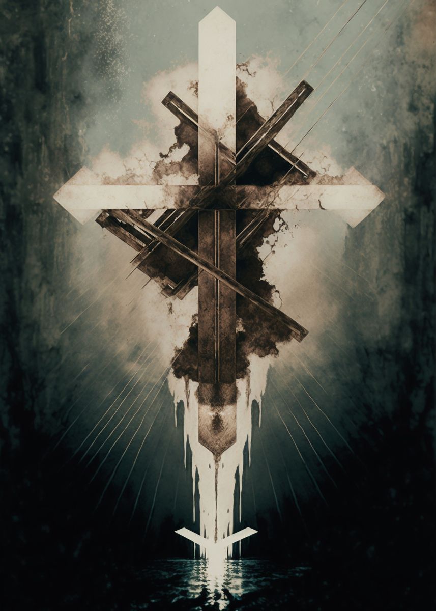 'Christian Cross' Poster, picture, metal print, paint by Cybronauts ...