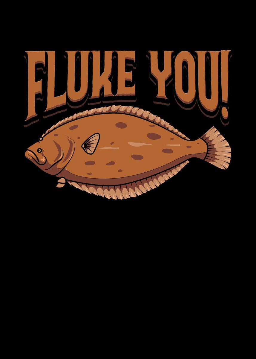 'Fluke You' Poster, picture, metal print, paint by Uwe Seibert | Displate