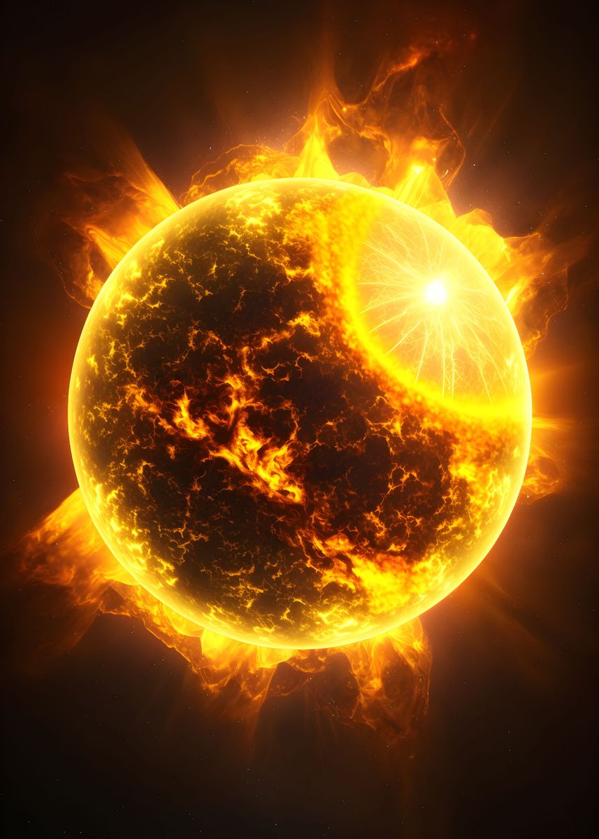 'Star Sun' Poster, picture, metal print, paint by Maël Sterlin | Displate