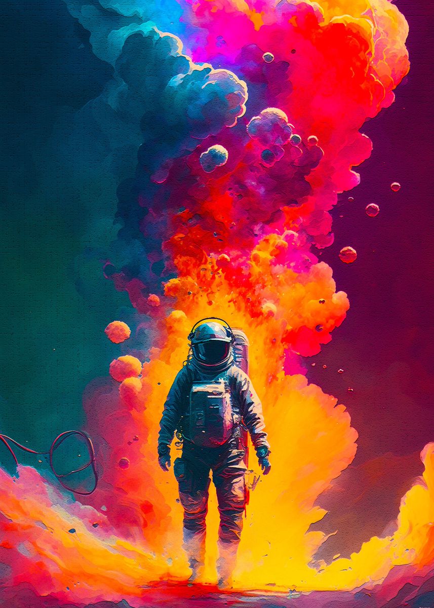 'alone in space' Poster, picture, metal print, paint by erma wati ...