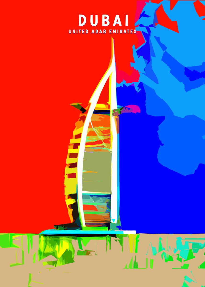 'Dubai Abstract Poster Art' Poster, picture, metal print, paint by Omar ...