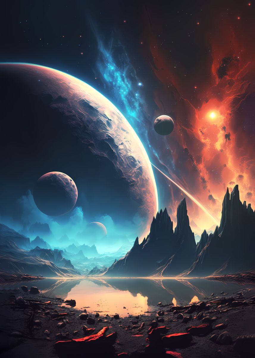 'Celestial Nature Landscape' Poster by Luong Phat | Displate