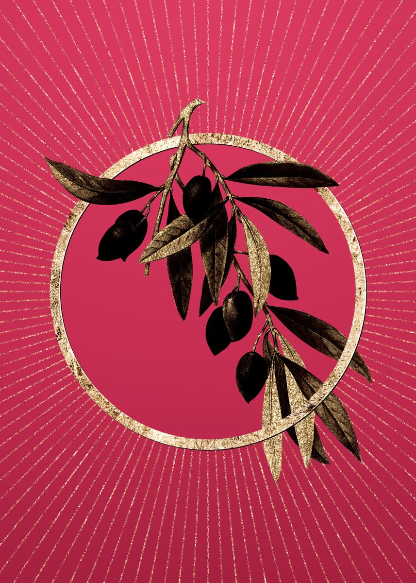 'Gold Olive Tree Branch' Poster, picture, metal print, paint by Holy ...