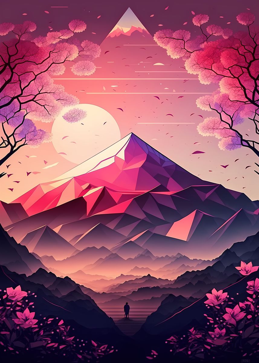 'Japan Geometric Neon Art' Poster, picture, metal print, paint by Jay ...