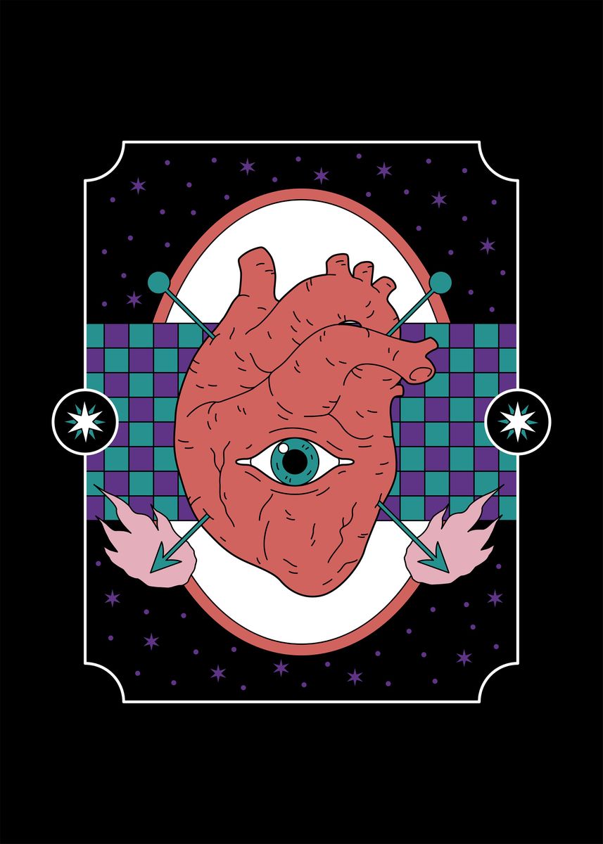 'Human Heart With an Eye' Poster by Cool Worker | Displate