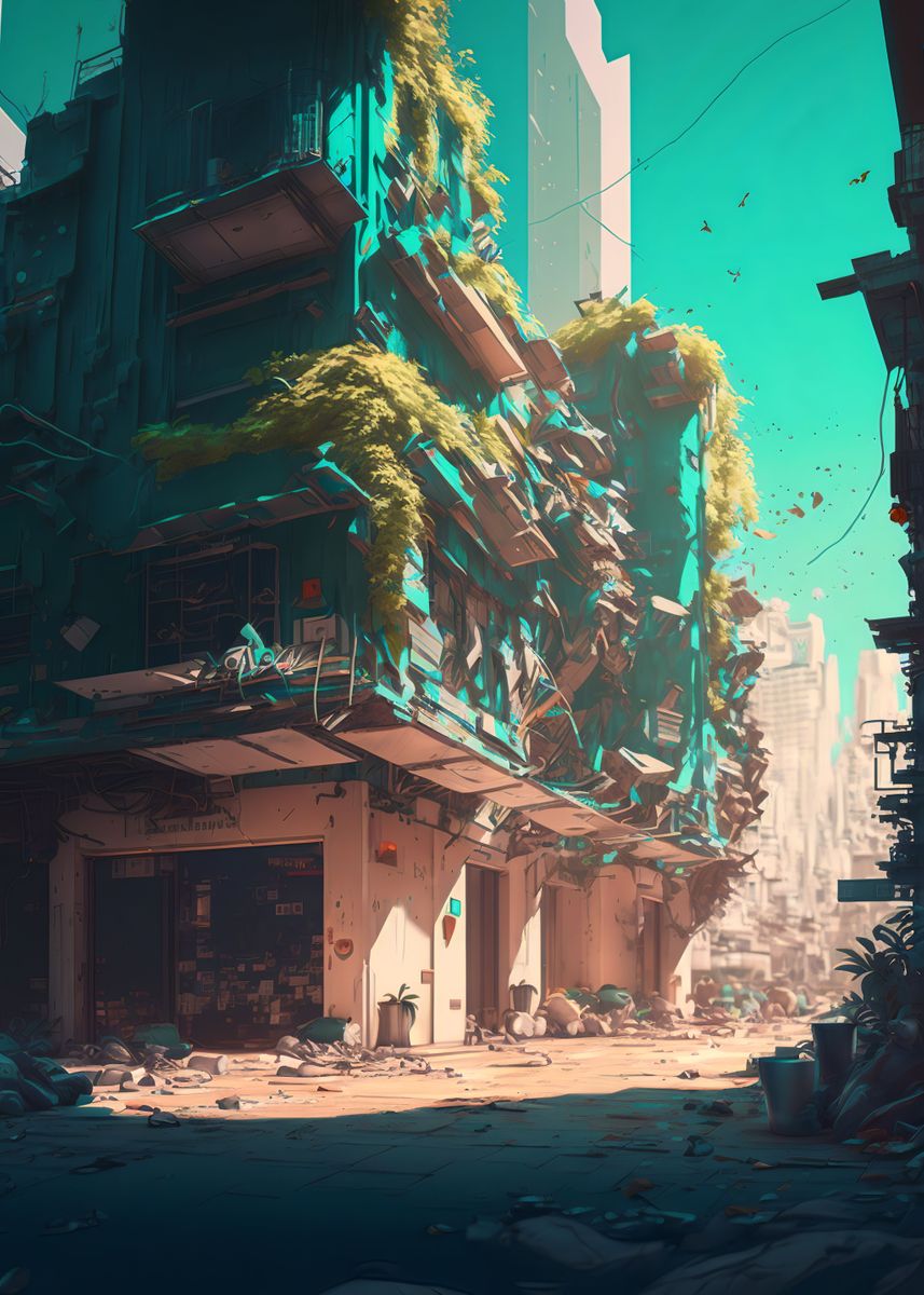 'Building Reversal Collapse' Poster, picture, metal print, paint by ...