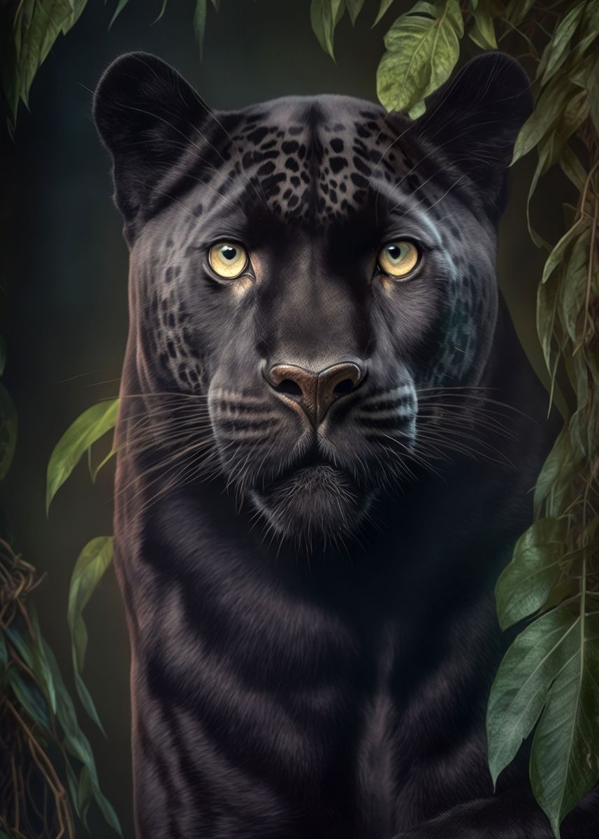 'Black leopard' Poster, picture, metal print, paint by Volodymyr ...