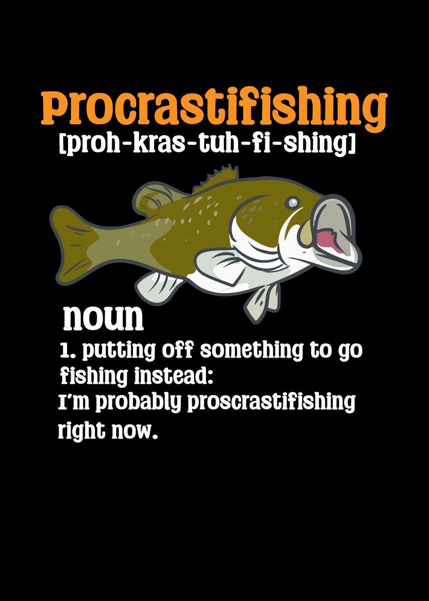 'Procrastifishing' Poster, picture, metal print, paint by Uwe Seibert ...