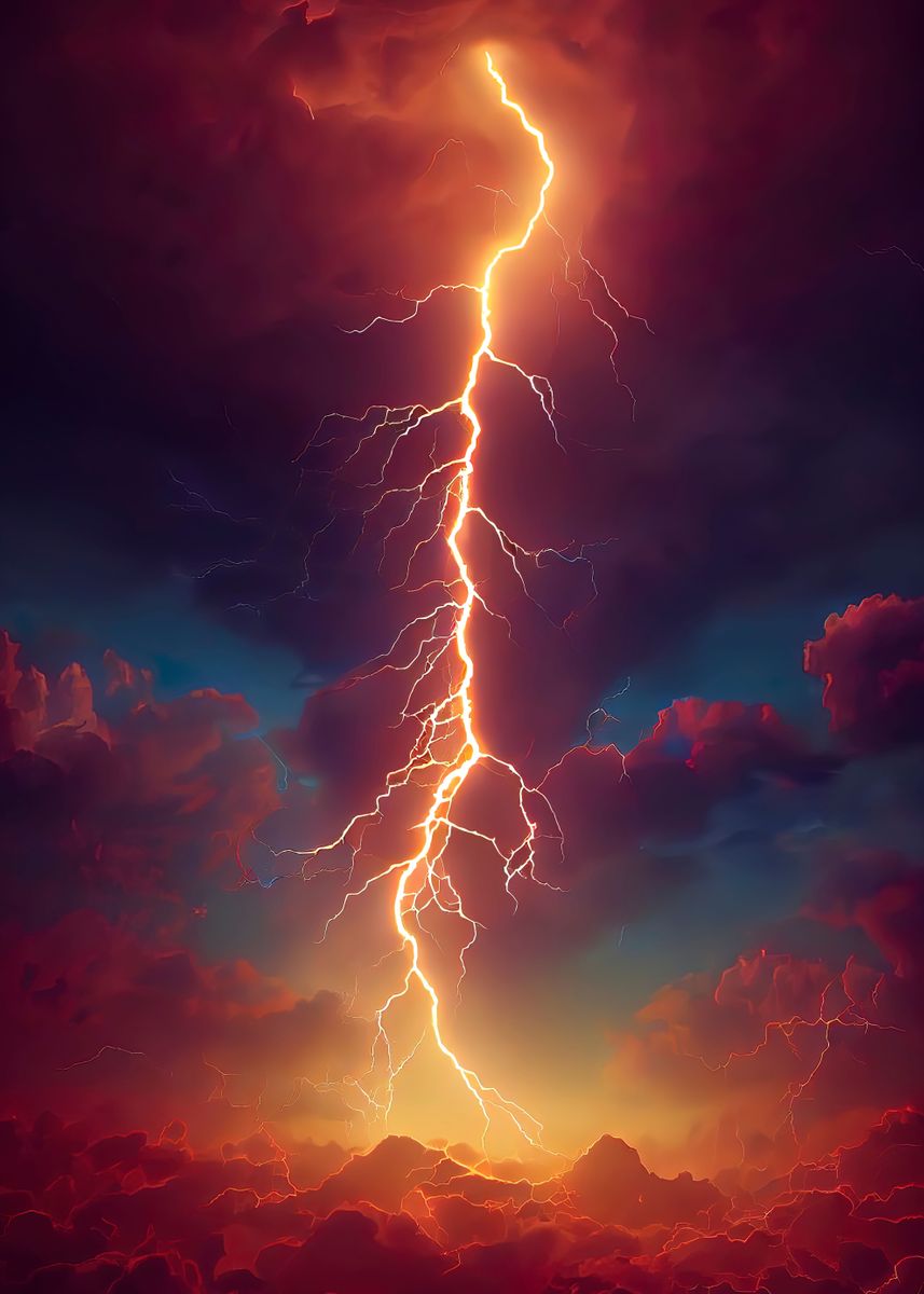 'Red Apocalypse Storm' Poster, picture, metal print, paint by Creative ...
