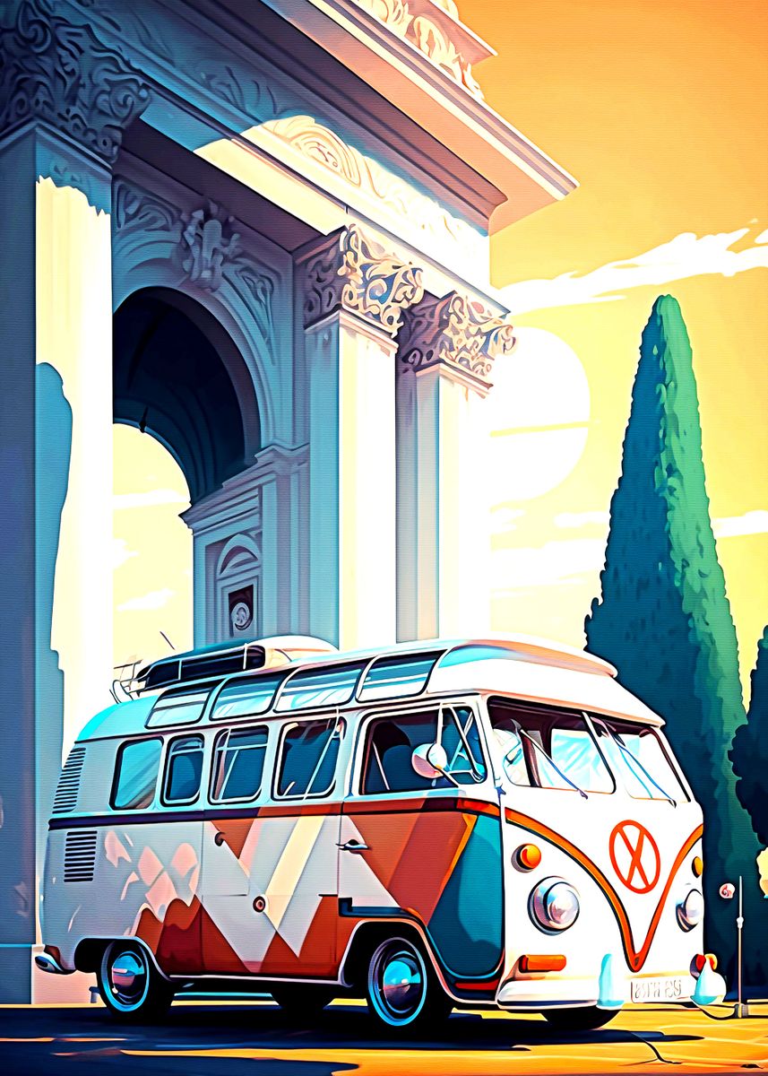 'Journey with bus' Poster, picture, metal print, paint by Nest ate ...