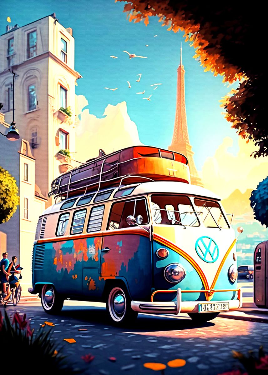 'Journey with bus' Poster by Nest ate | Displate